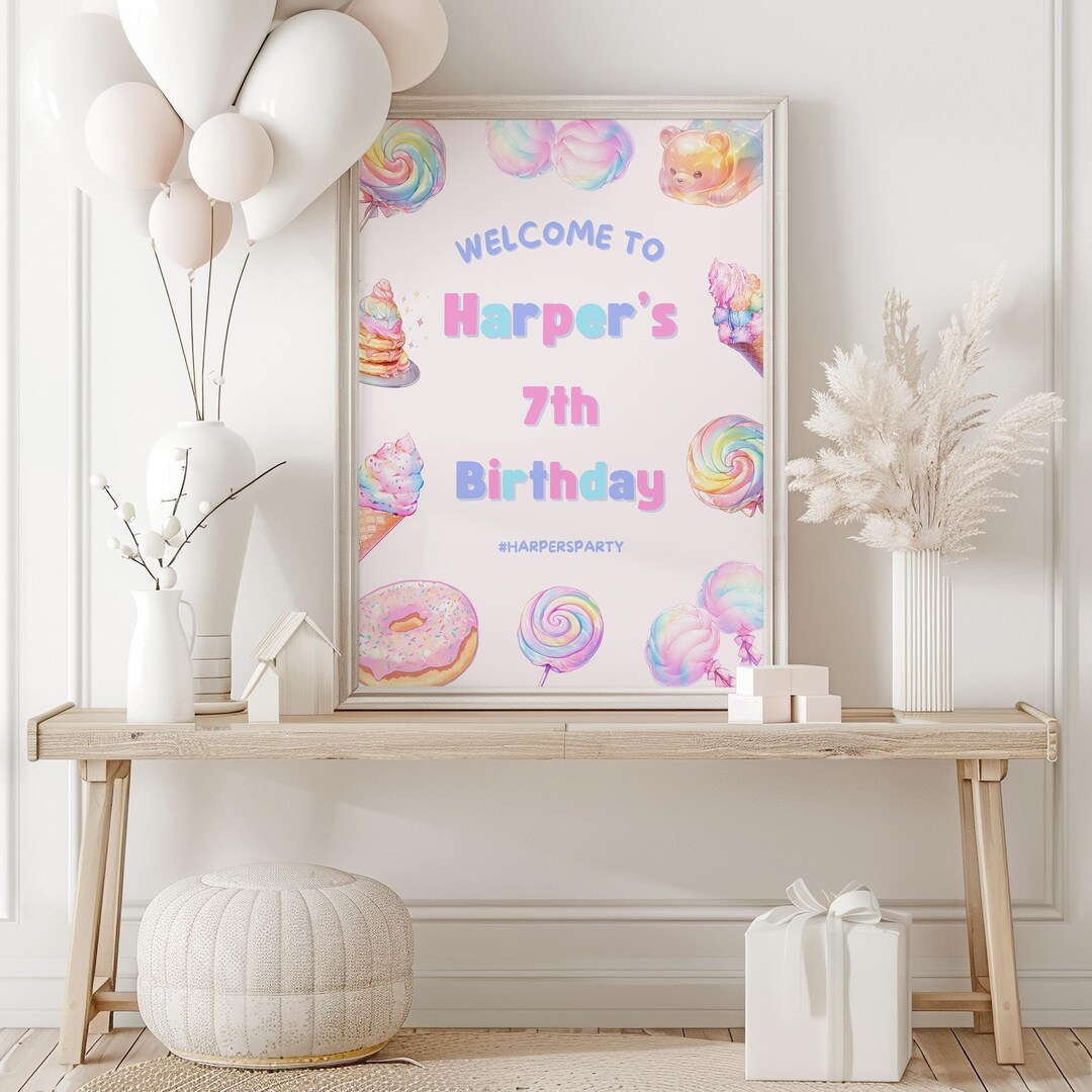 Candy Themed Birthday Welcome Sign | Candyland Party Welcome Sign ...