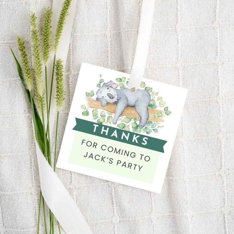 Thank You Tags | Koala Thank You Card | Koala Birthday | Baby Koala ...