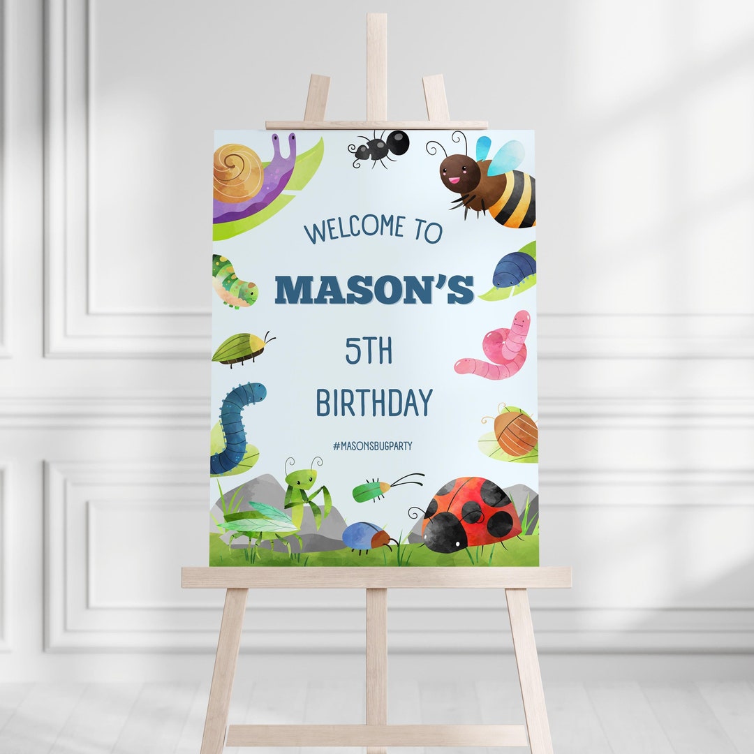 Bug Party Welcome Sign | Editable Insect Party Decor | Instant Download ...