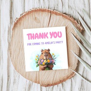 Capybara Thank You Tags | Capy Birthday Favor Tags | Cute Capybara ...