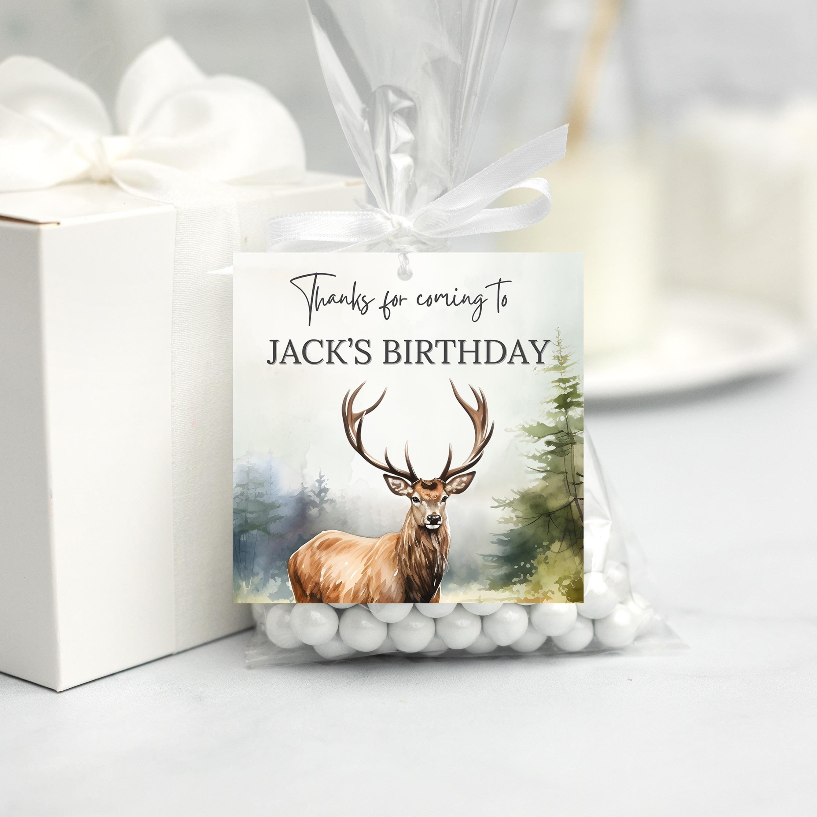 The Big One Deer Hunting Thank You Tag 3x3" | Deer Favor Tag | Stag ...