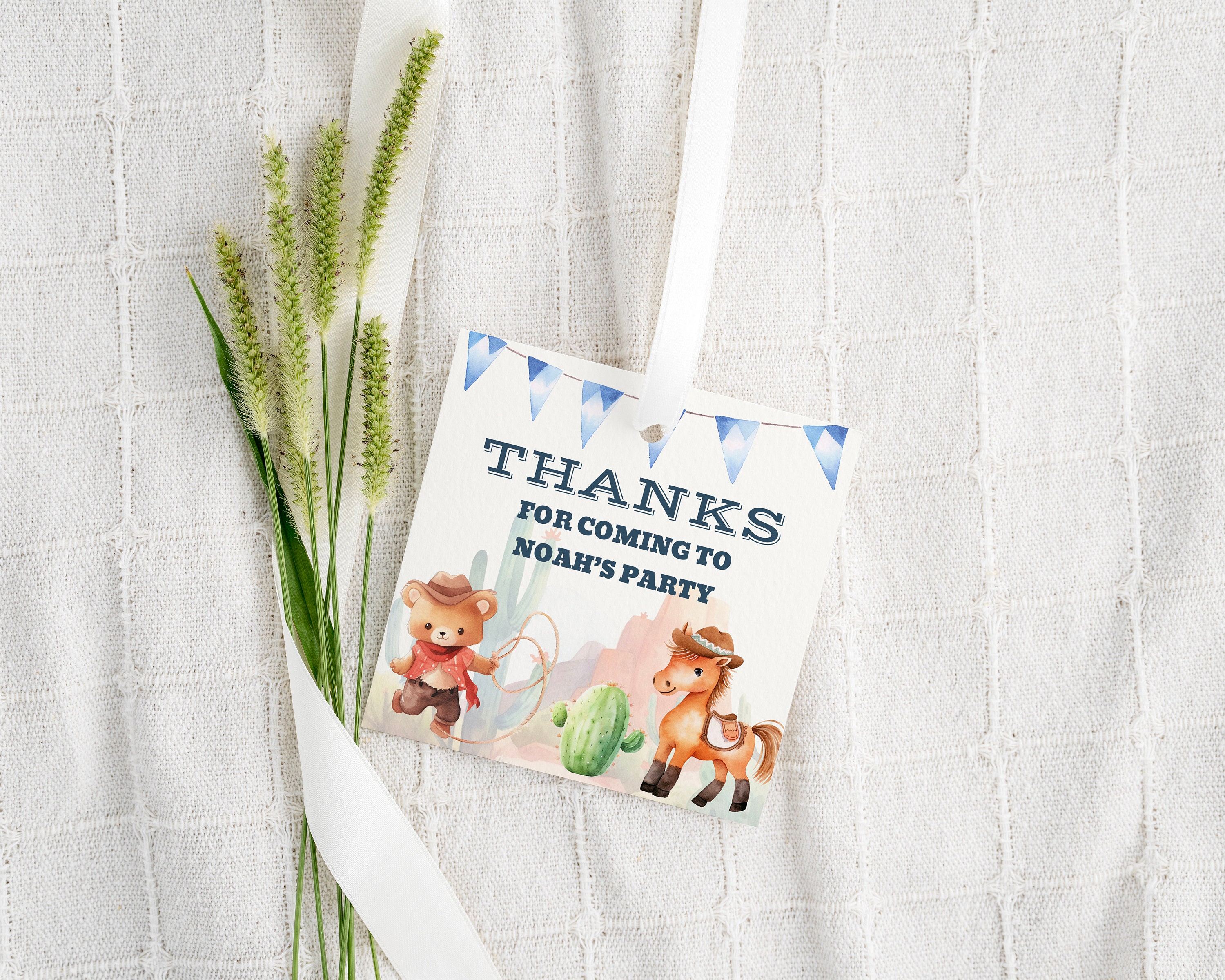 Cowboy Thankyou Tags | Invitation Template | Cowboy Party | Western ...