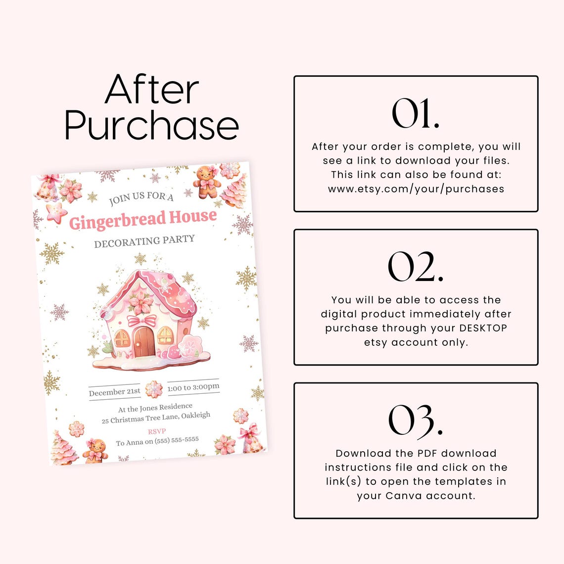 Pink Gingerbread Banner | Printable Christmas Banner | Gingerbread ...