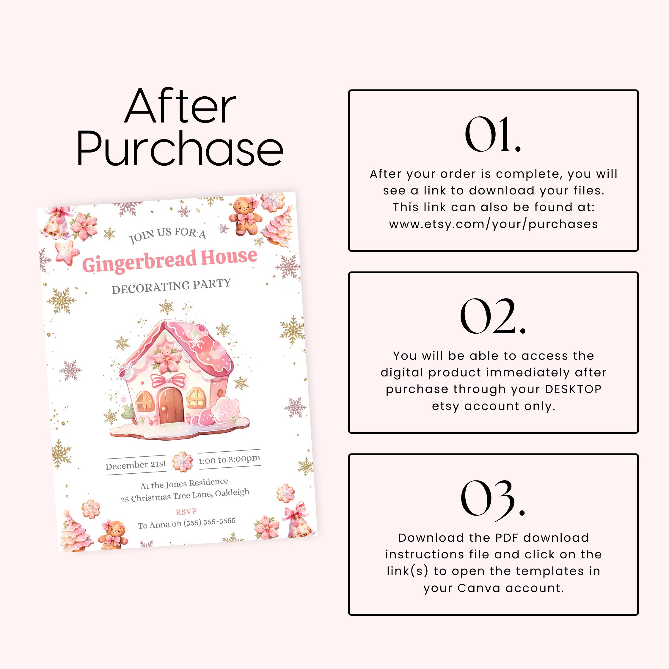 Pink Gingerbread Banner | Printable Christmas Banner | Gingerbread ...