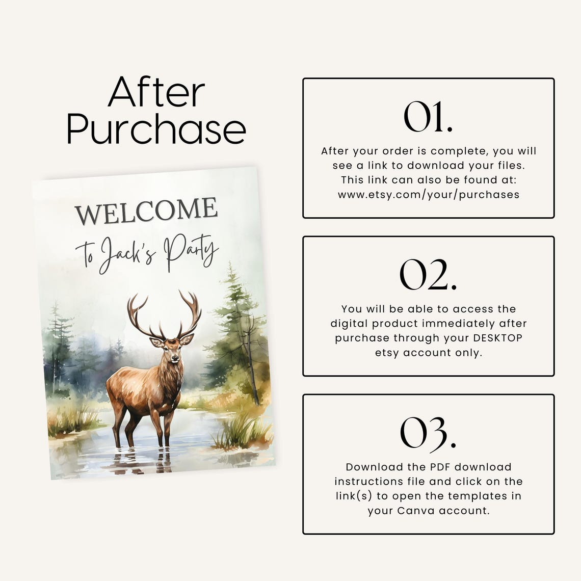 Deer Stag Hunting Party Welcome Sign 18x24” | Deer Welcome Sign ...