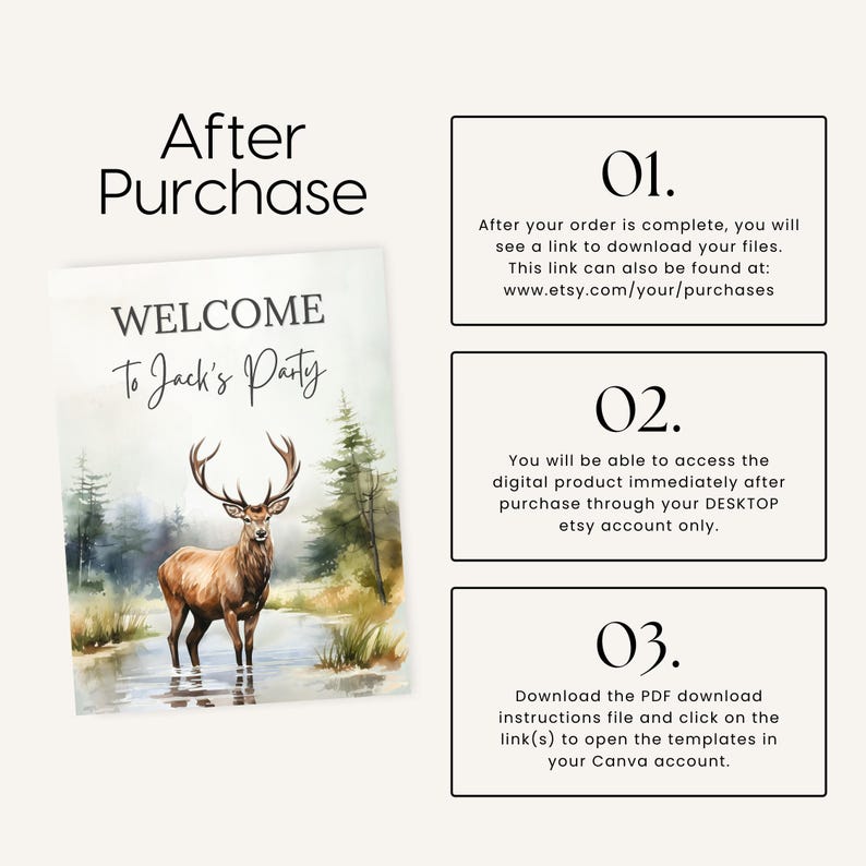 Deer Stag Hunting Party Welcome Sign 18x24” | Deer Welcome Sign ...