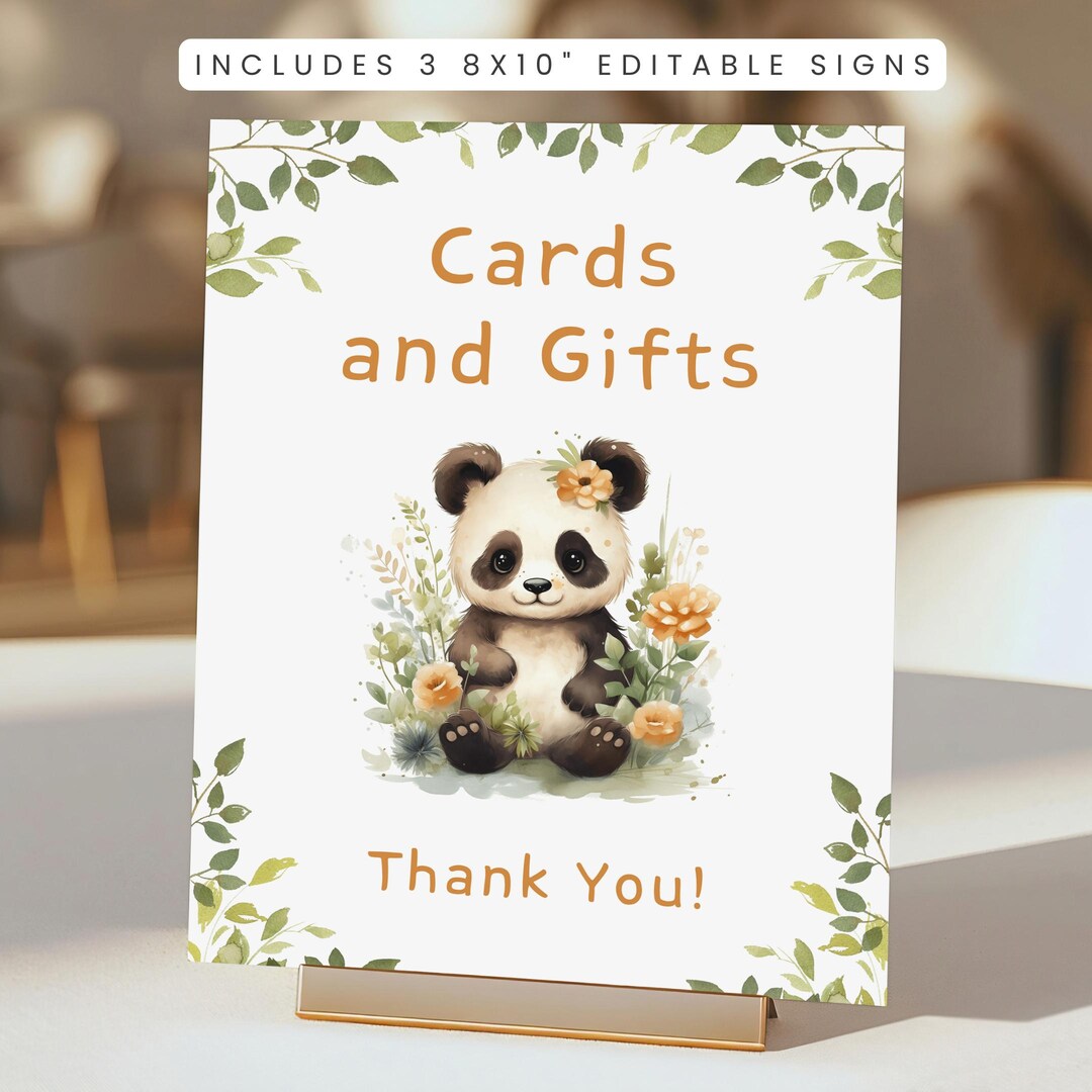 Editable Panda Party Sign | Panda Theme Birthday | Panda Party Decor ...