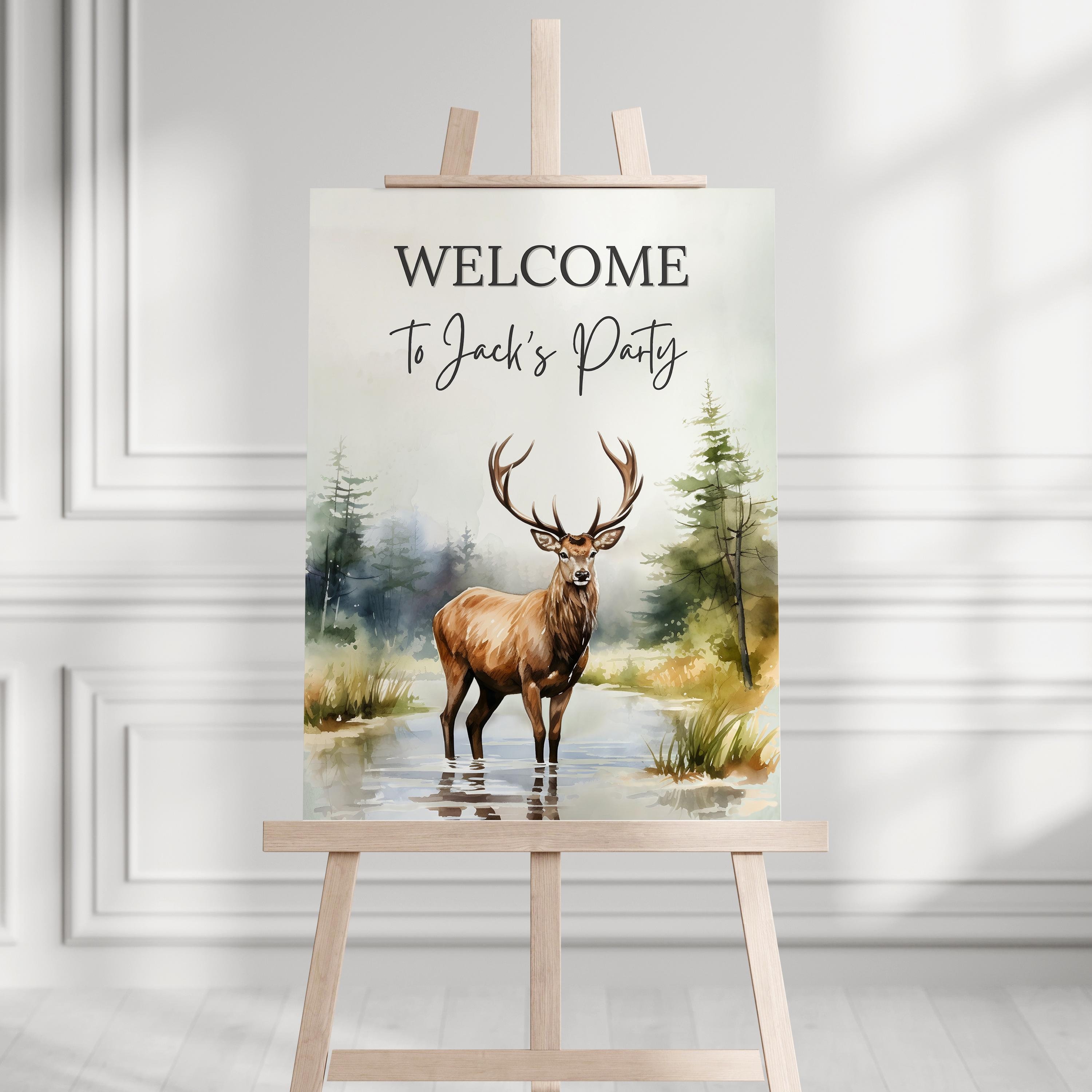 Deer Stag Hunting Party Welcome Sign 18x24” | Deer Welcome Sign ...