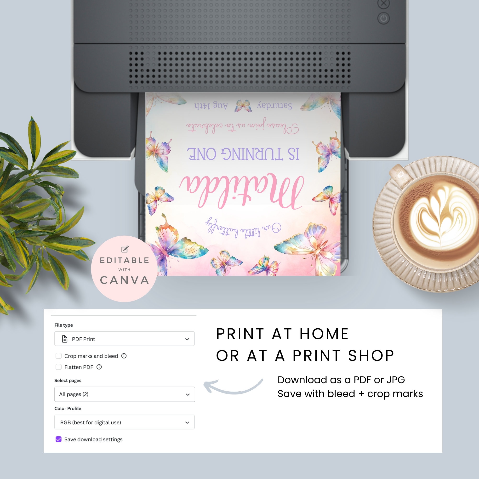 Rainbow Butterfly Birthday Invitation Template | Pastel Butterfly ...