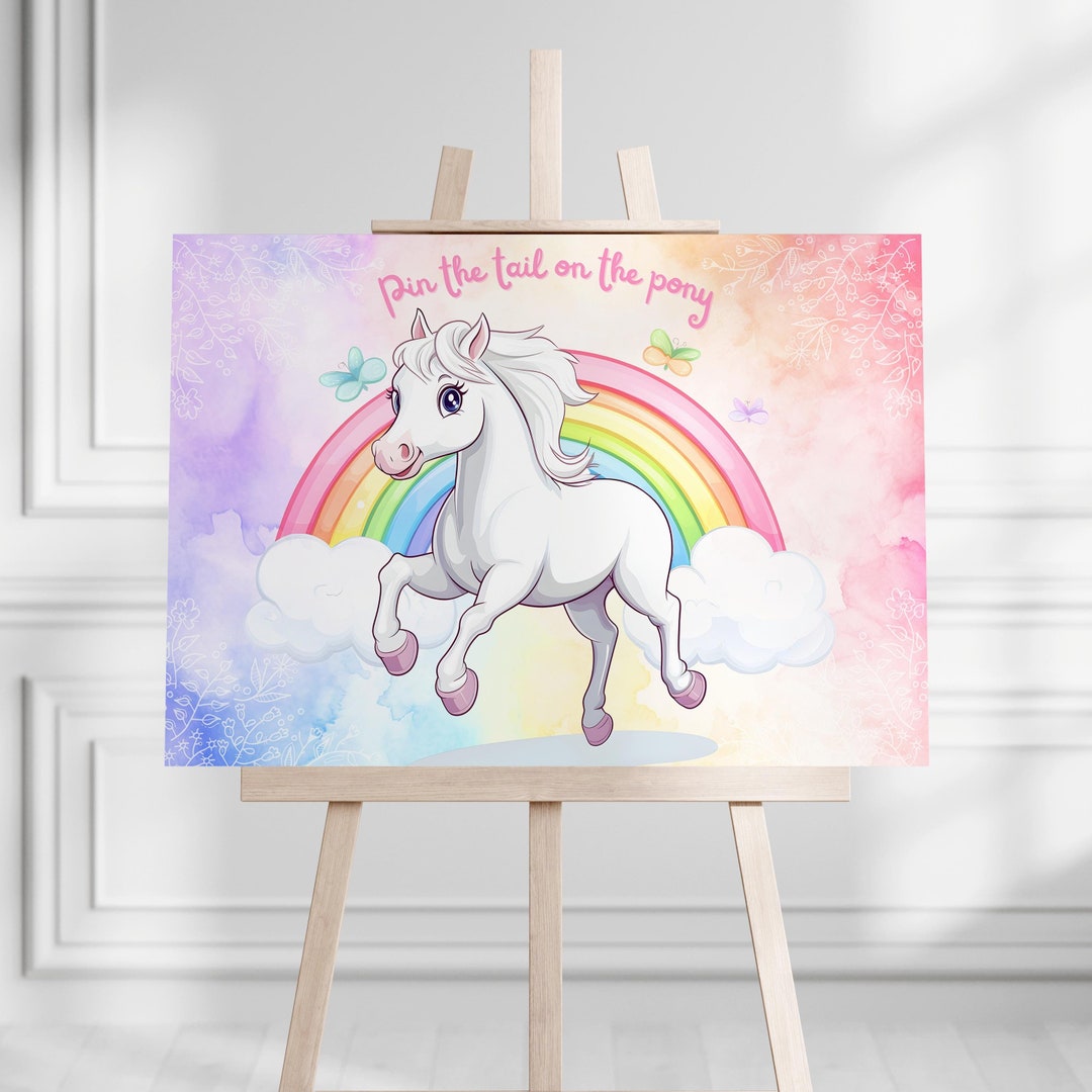 Pin the Tail on the Pony Party Game | Printable Pin-the-tail Game ...