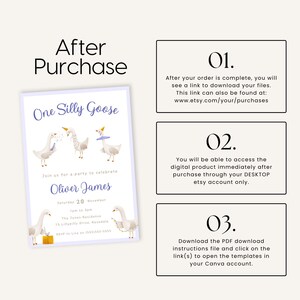 One Silly Goose Birthday Invite | Boy 1st Birthday Invitation ...