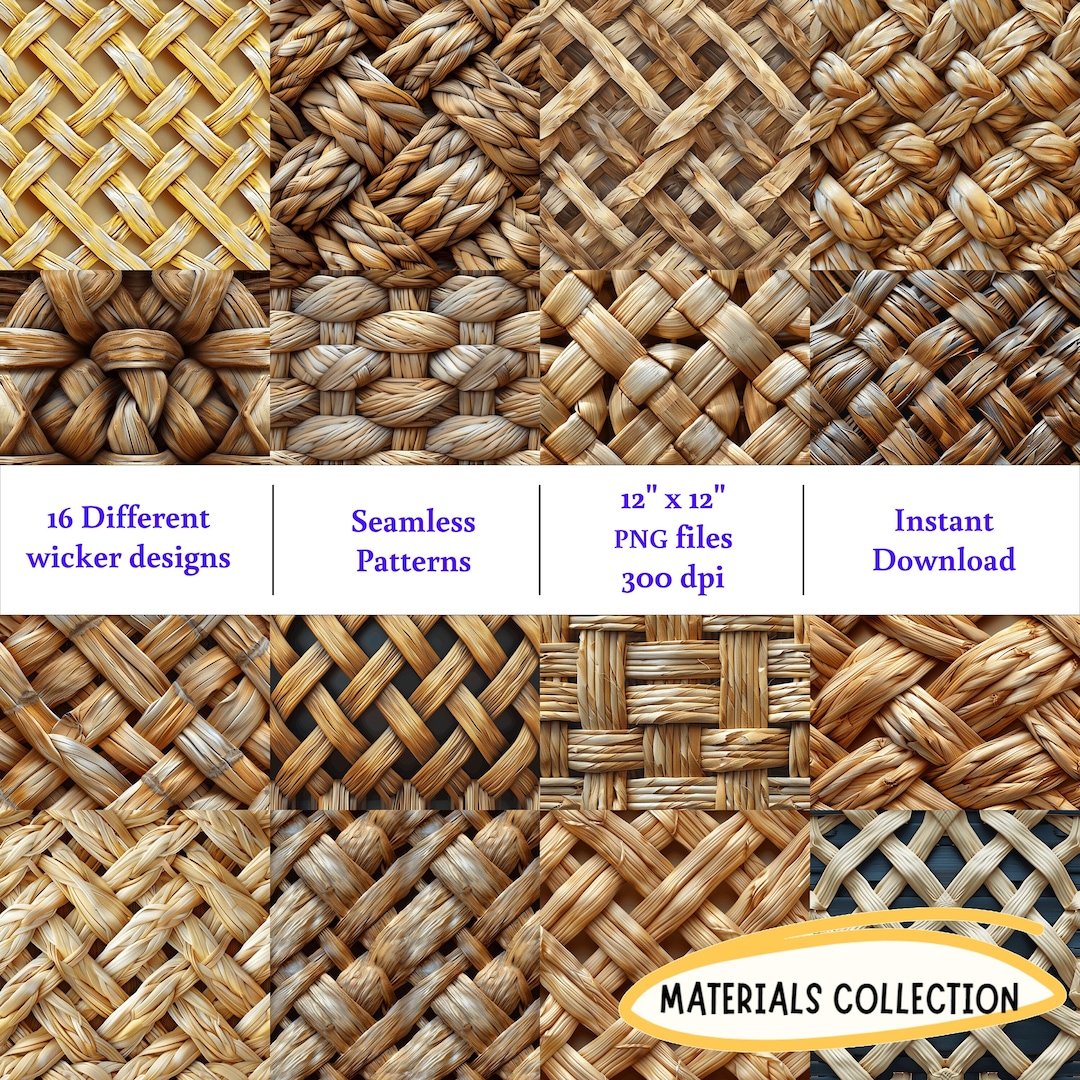 16 Digital Papers Wicker - Etsy