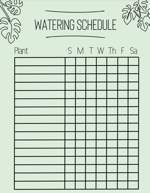 Plant Watering Schedule / Plant Care Tracker - Etsy