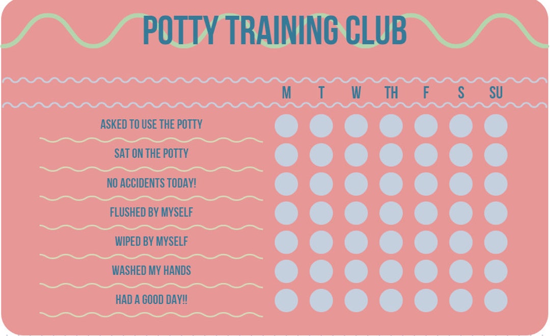 Toddler Potty Training Chart Instant Digital Download Customizable ...
