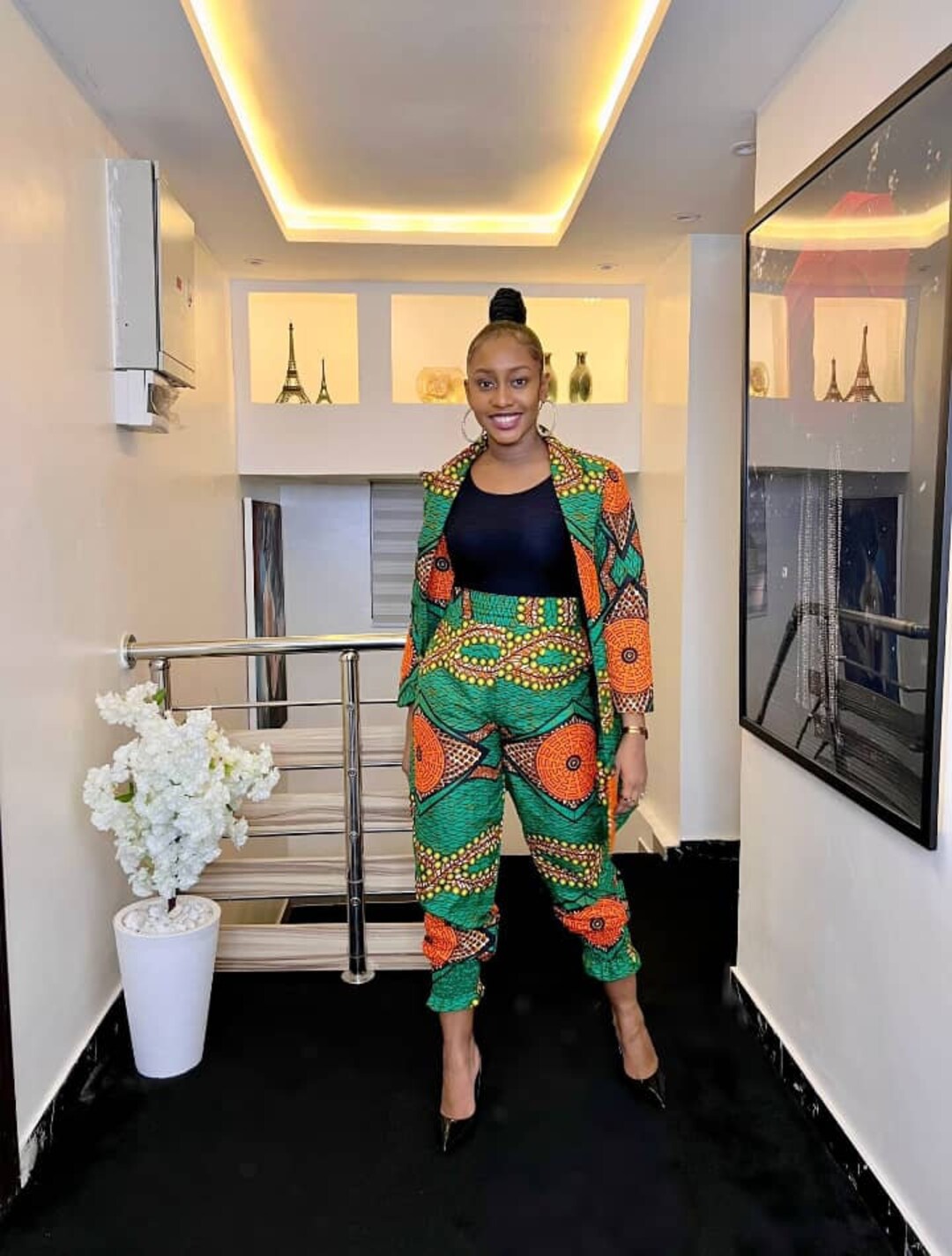 African Print 2 Piece, Ankara Pants and Jacket, African Prom Dress ...