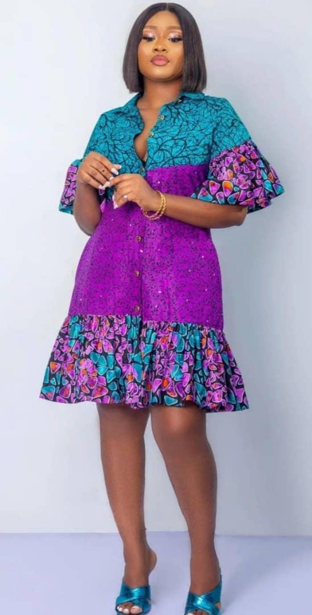 African Print Dress, Ankara Flared Mermaid Gown, African Prom Dress ...