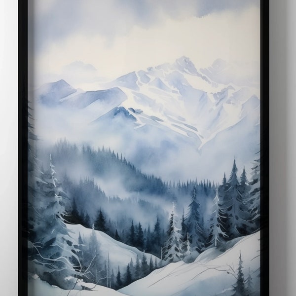 Snowy Mountain - Etsy