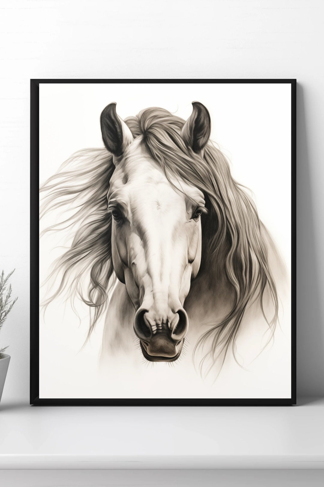 White Wild Mustang, Printable Digital Download - Etsy