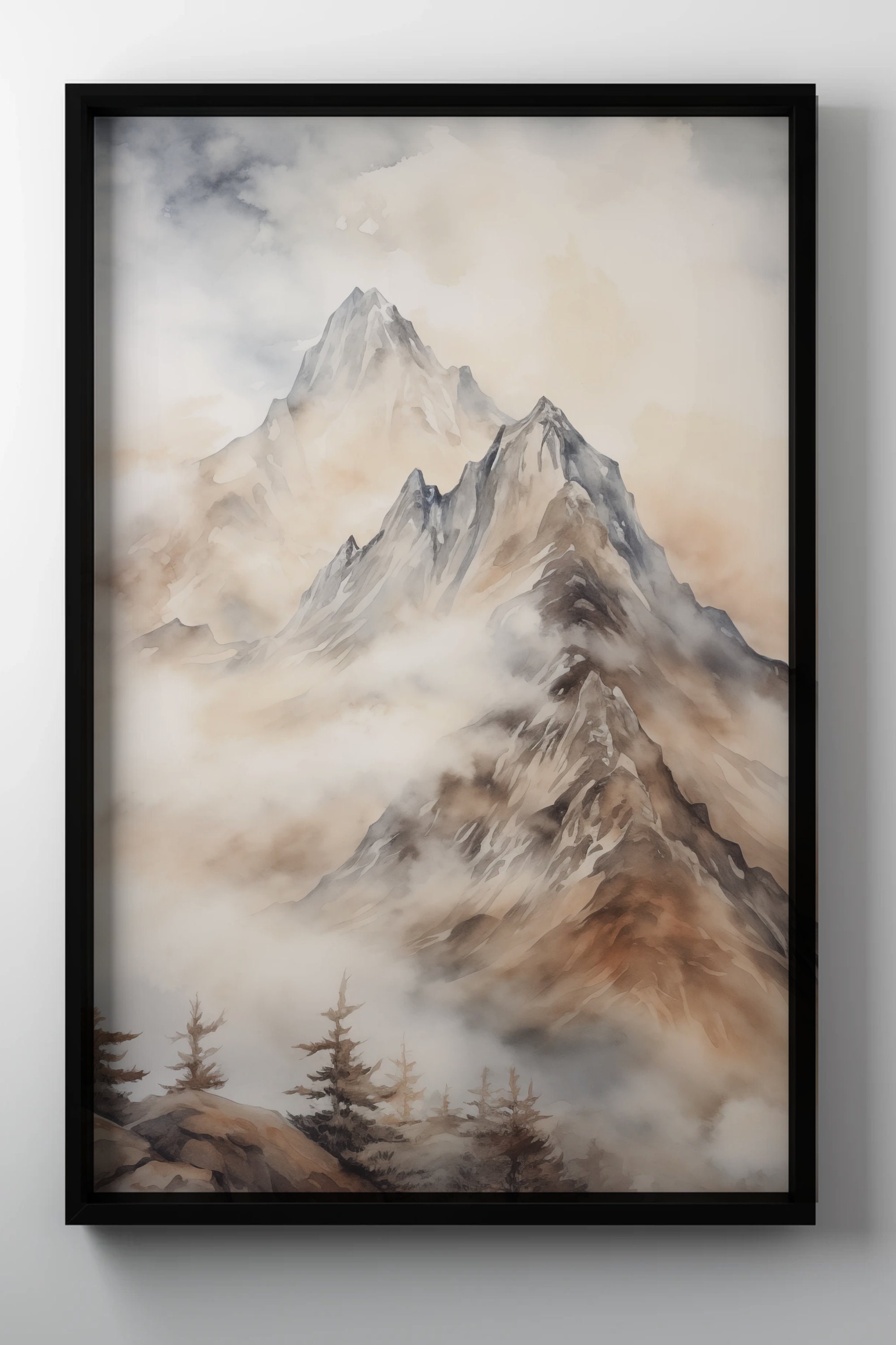 Snowy Mountain Printable Digital Wall Art - Etsy