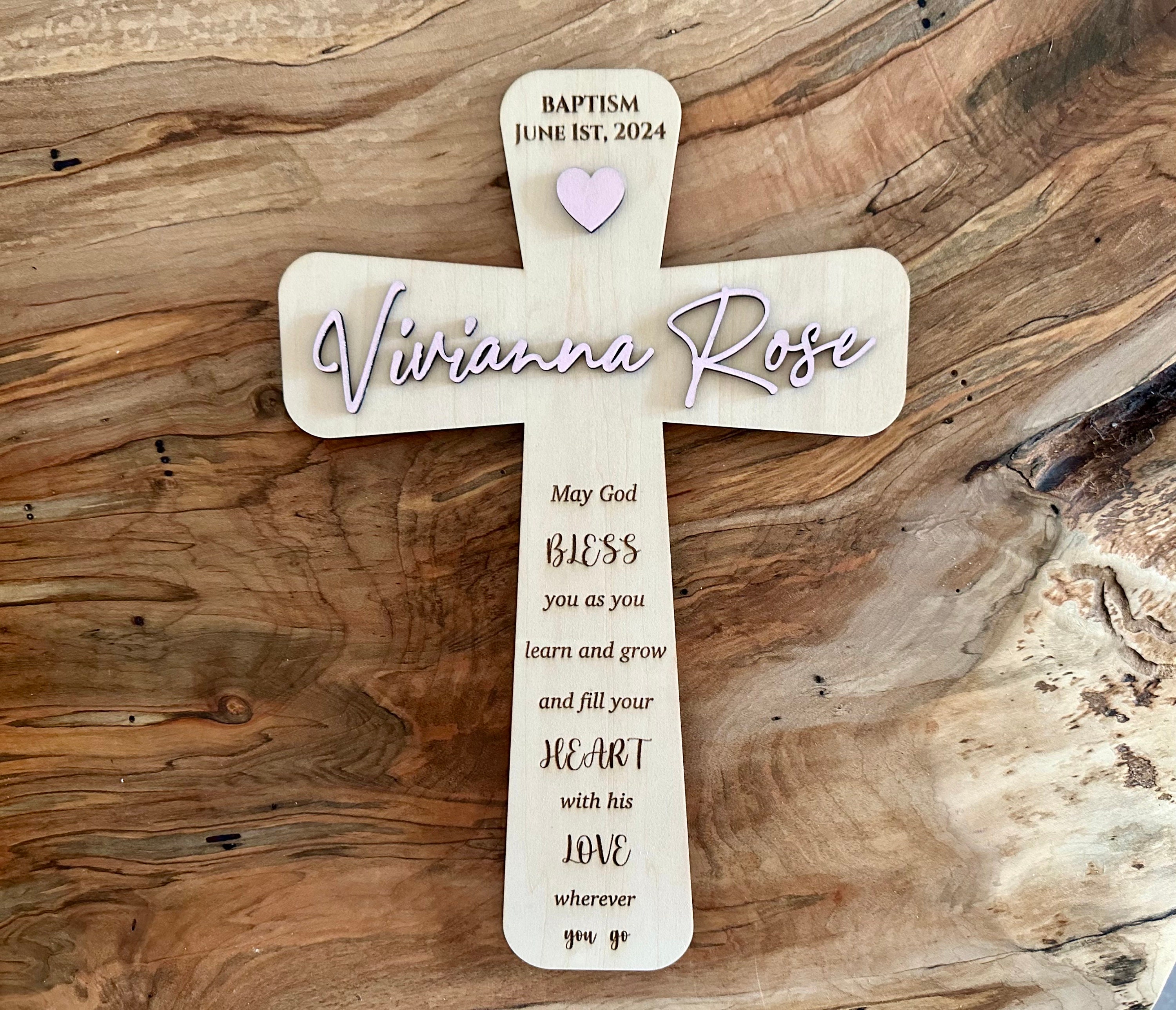 Baptism Gift | Remembrance Cross | Custom Gift | Wood Cross ...