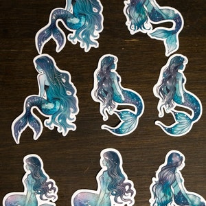 Mermaid Sticker Pack Waterproof Vinyl Sticker - Etsy