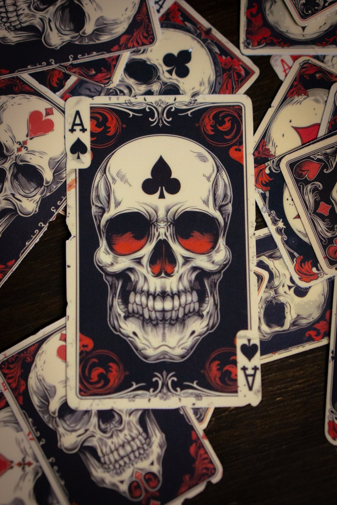 Ace Skull Card Stickers - Etsy