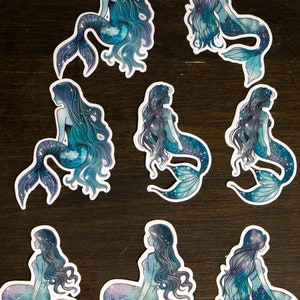 Mermaid Sticker Pack Waterproof Vinyl Sticker - Etsy