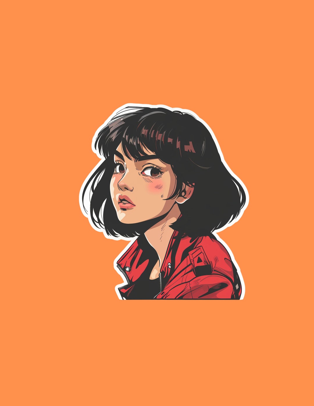 80s Akira Inspired Anime Girl Sticker Pack - Etsy