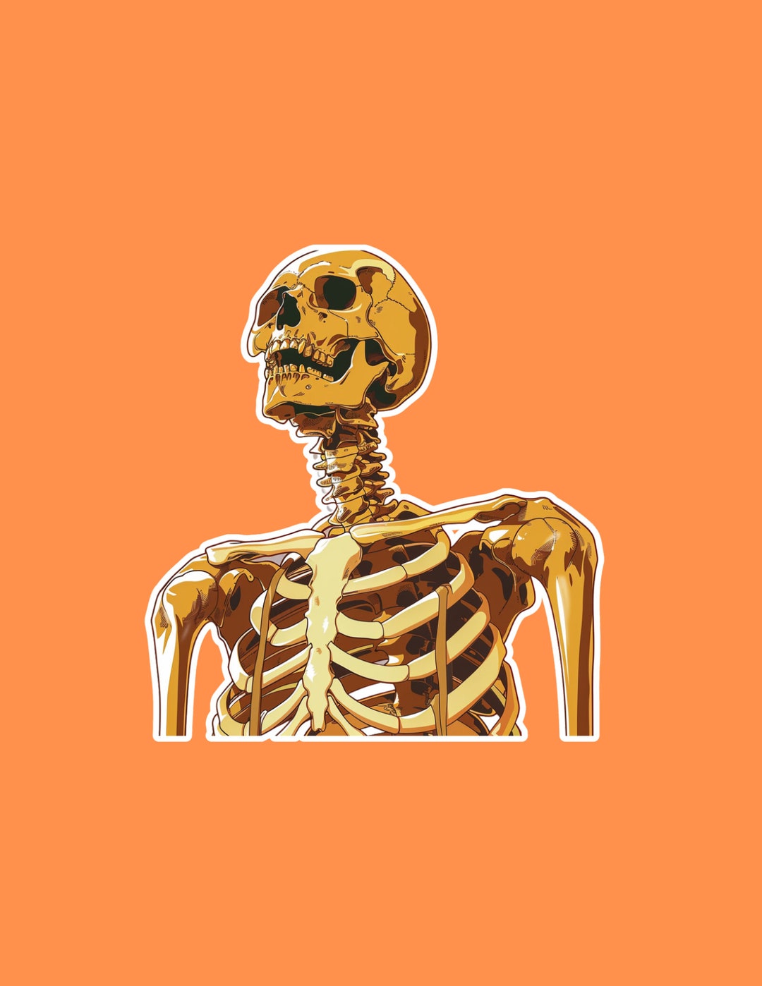 Golden Skeleton Sticker Pack - Etsy