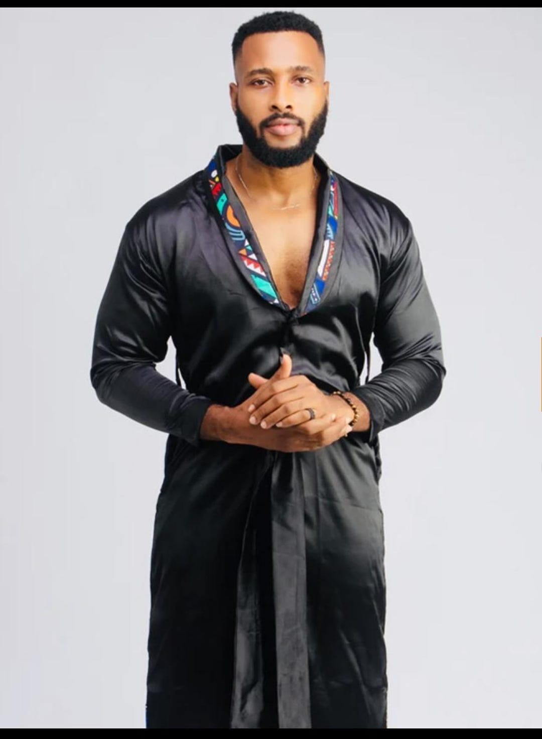 African Silk Robes, African Print , Male African Clothing, Male Robes ...