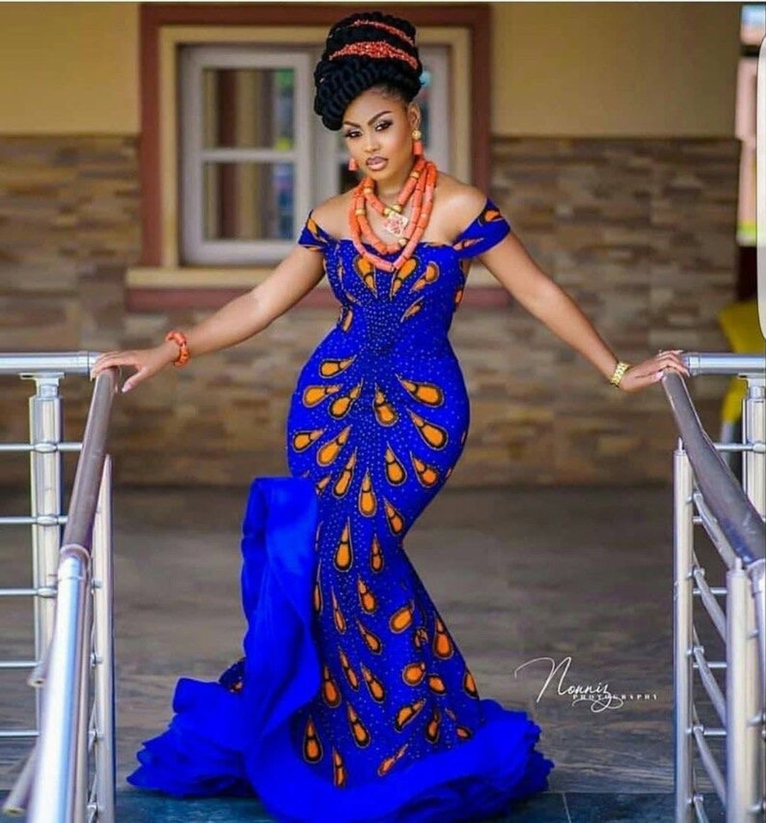 African Mermaid Dress African Print Prom Dress African Special Occasion