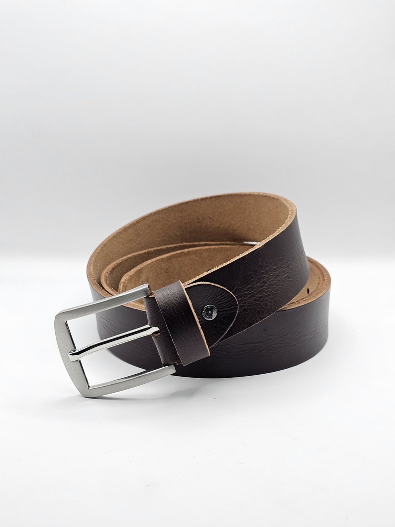 Extra Long Men's Leather Belt - Tall Formal Dress Belt - Custom Fit ...