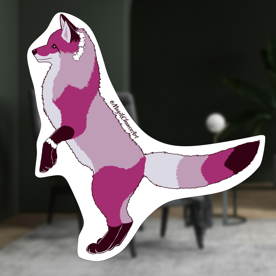 Sakura Fox Sticker: Cherry Blossom Vinyl Decal - Water-resistant - Etsy