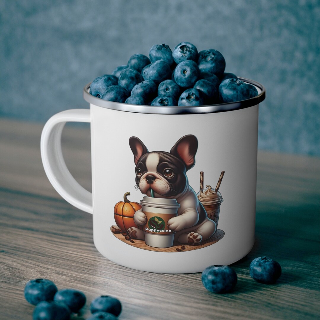 Frenchie Enamel Mug Coffee Mug Juice Cup French Bull Dog Tea Mug and ...