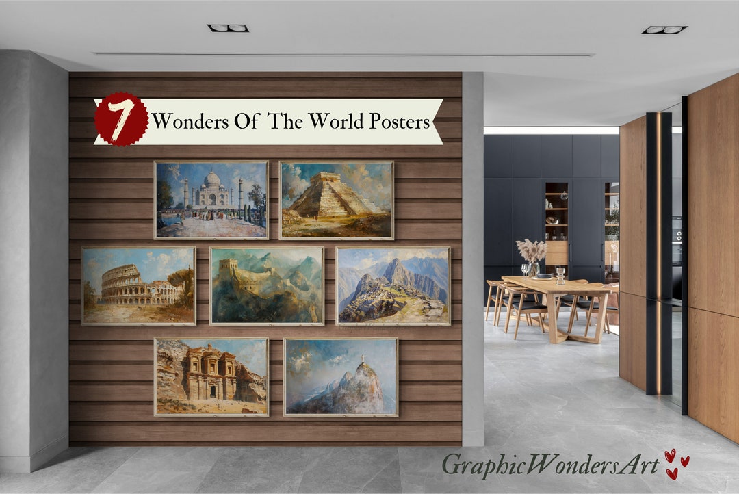 7 Wonders of the World Travel Art Prints Seven Wonders, Travelart ...