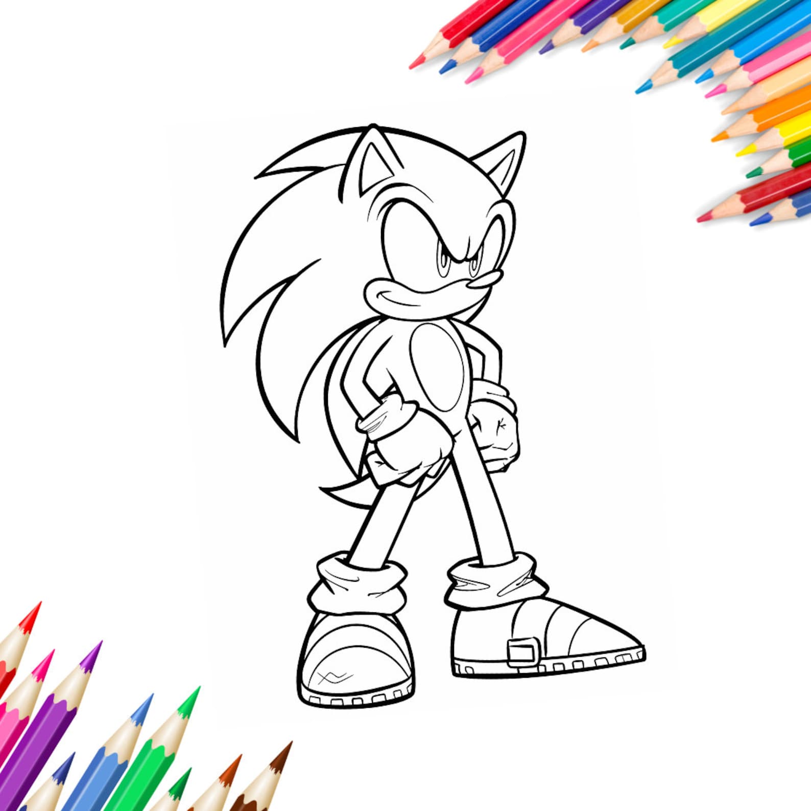 50 Sonic Coloring Pages for Kids (digital Download) - Etsy