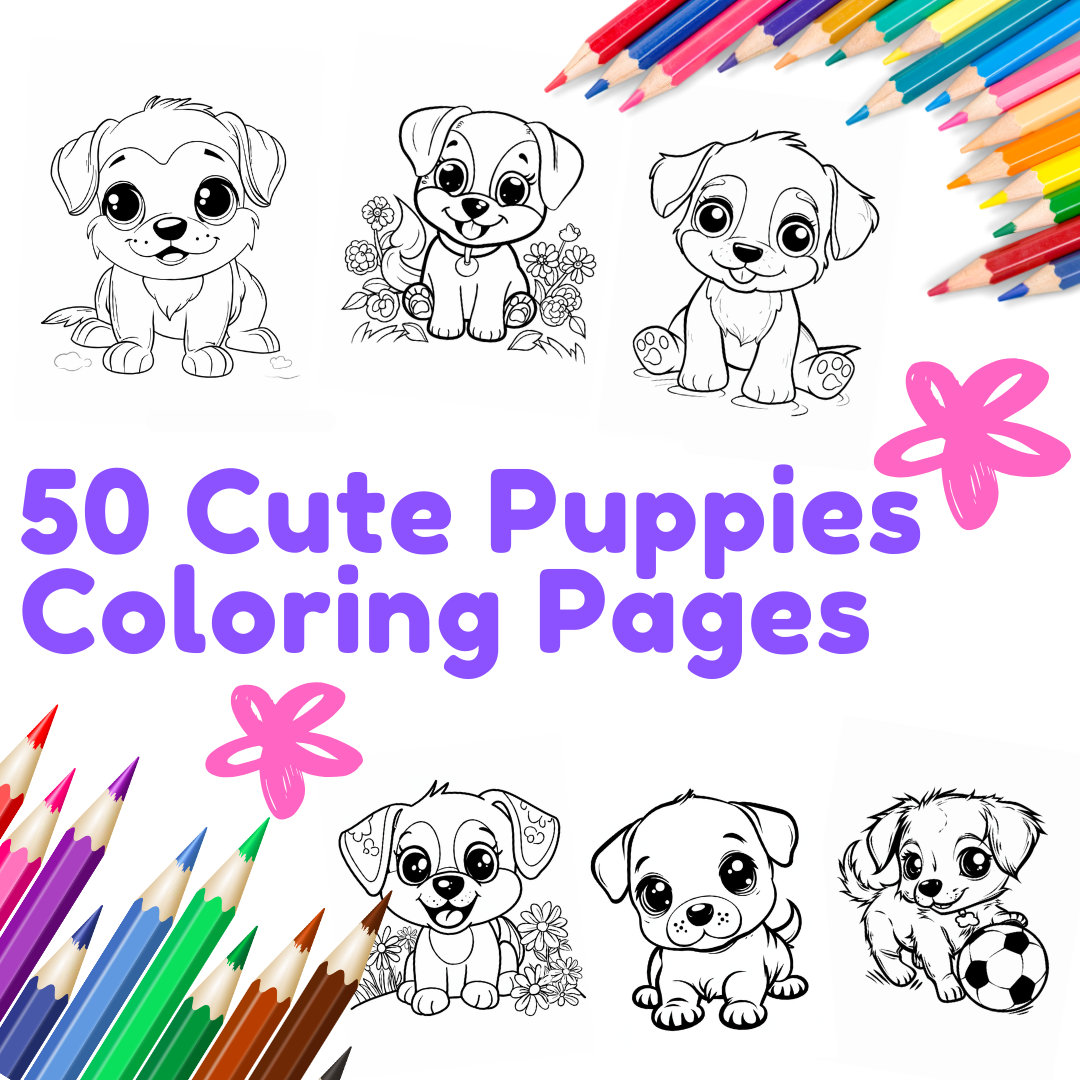 Easy Cute Puppies Coloring Pages, 50 High Quality Coloring Books ...