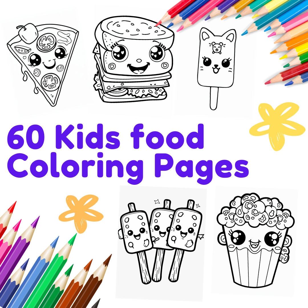 Easy Kids Food Fun Coloring Pages, 60 High Quality Coloring Books ...
