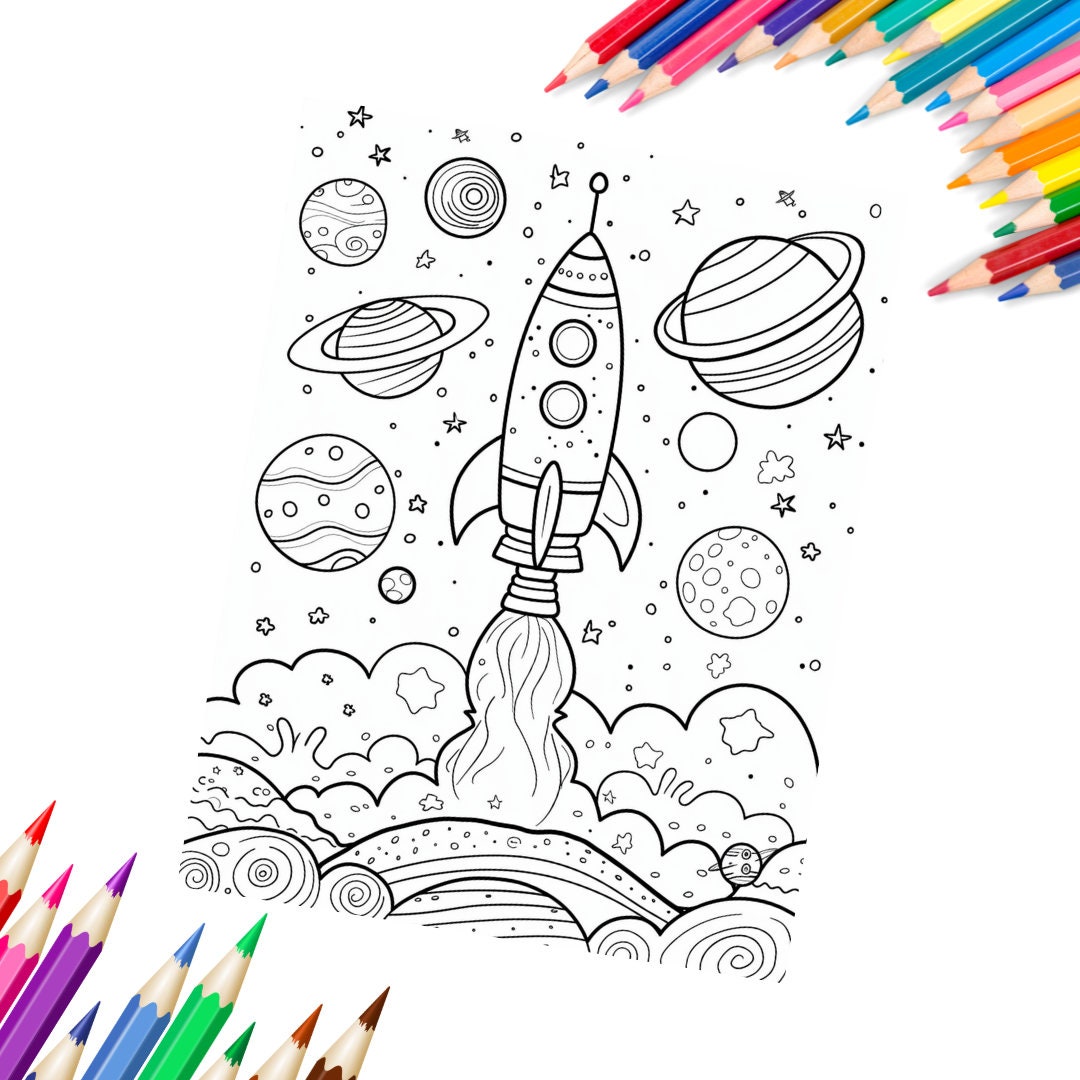 Easy Space Coloring Pages for Kids, High Quality Coloring Books ...