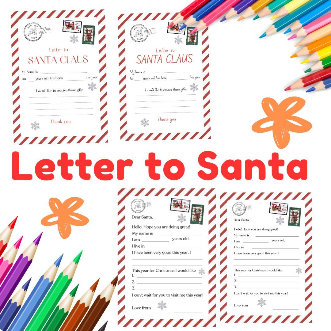 Letter to Santa Activity Worksheet: Kids Christmas Wish List (digital ...