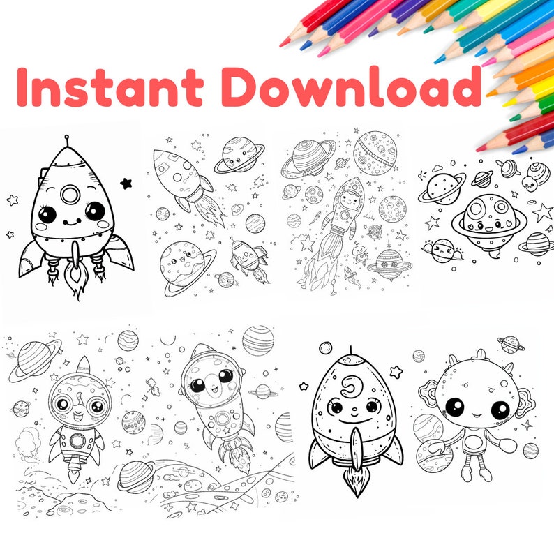 Easy Space Coloring Pages for Kids, High Quality Coloring Books ...