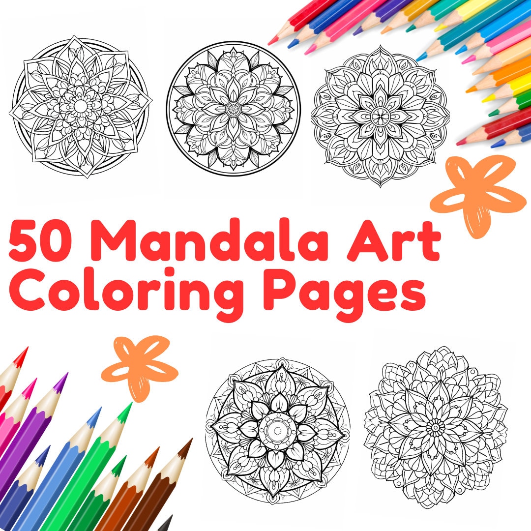 Easy Mandala Art Coloring Pages, 50 High Quality Coloring Books ...