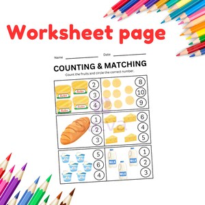 Counting and Matching Activity: 25 Summer Worksheets (digital Download ...