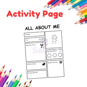 All About Me Kids Activity: Printable Worksheet (letter/a4) (PDF) - Etsy