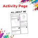 All About Me Kids Activity: Printable Worksheet (letter/a4) (PDF) - Etsy