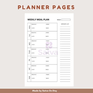 Weekly Meal Planner Printable Bundle: A4, A5, Letter Sizes (digital ...