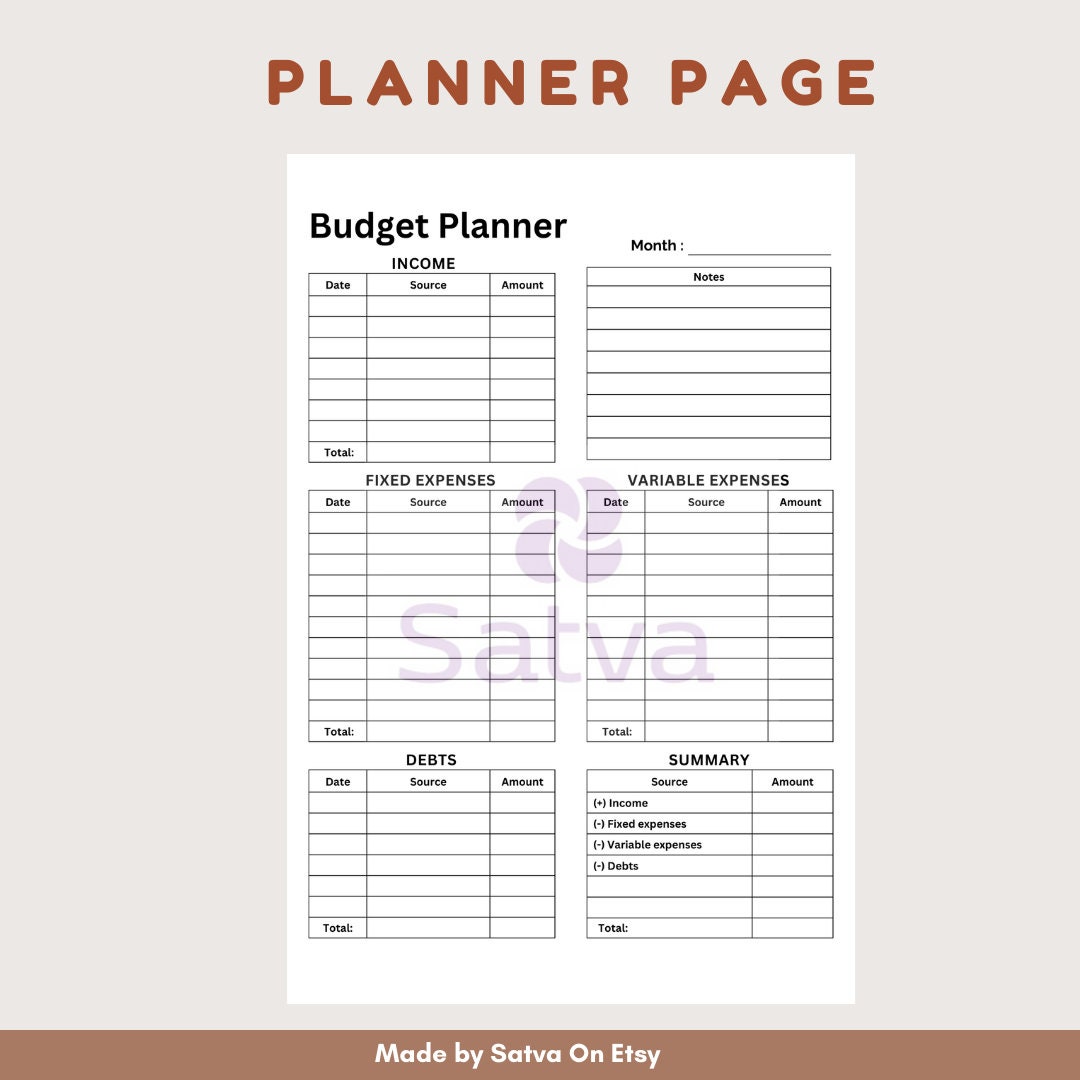 Monthly Budget Planner Printable BUNDLE PACK Finance Planner, Budget ...