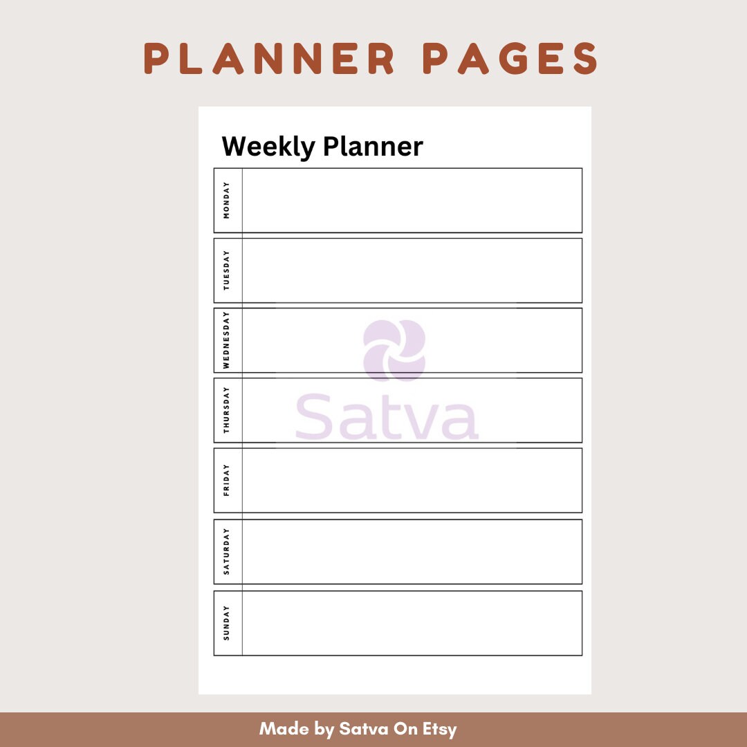 Weekly Planner Printable Bundle, Productivity Planner, Work From Home ...