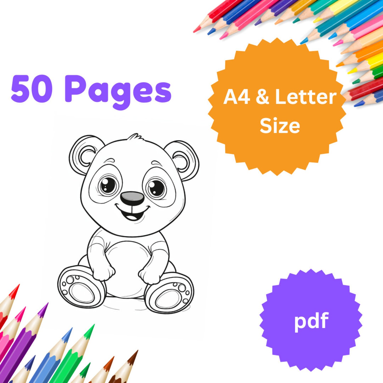 Easy Panda Coloring Pages, High Quality Coloring Books, Printable ...