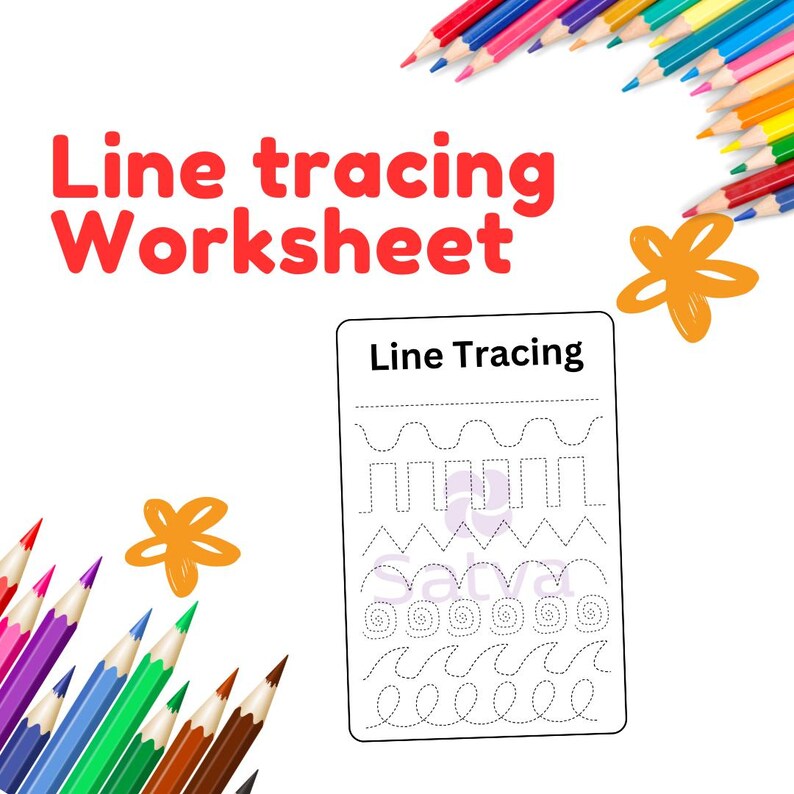 Kids Fun Line Tracing Activity Worksheet, Easy Kids Activity Worksheets ...